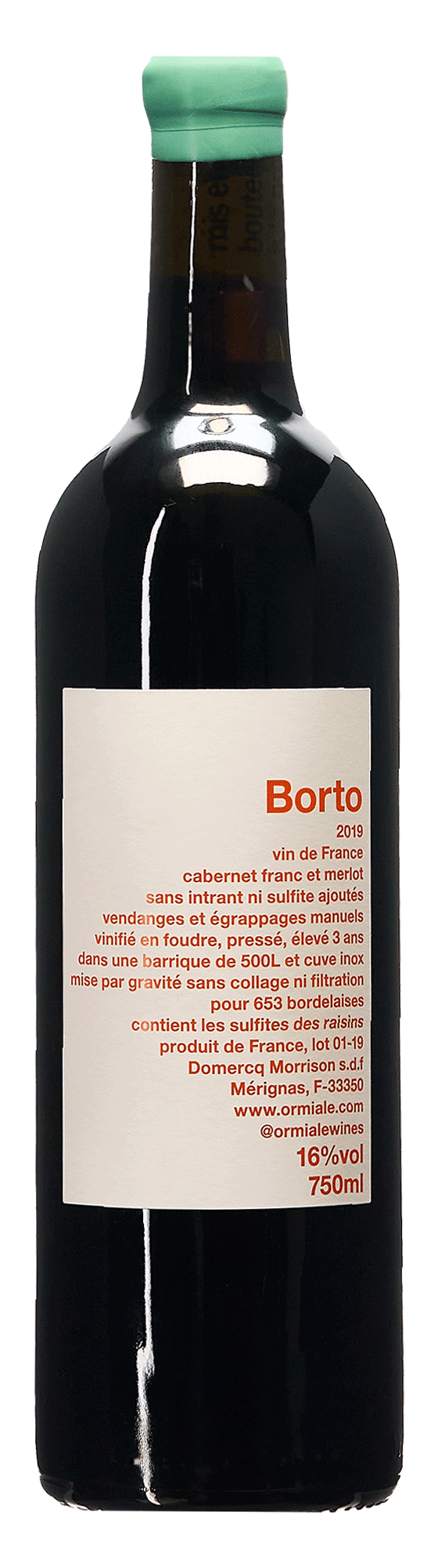 Borto 2019 Fabrice Domercq Ormiale | Vin naturel
